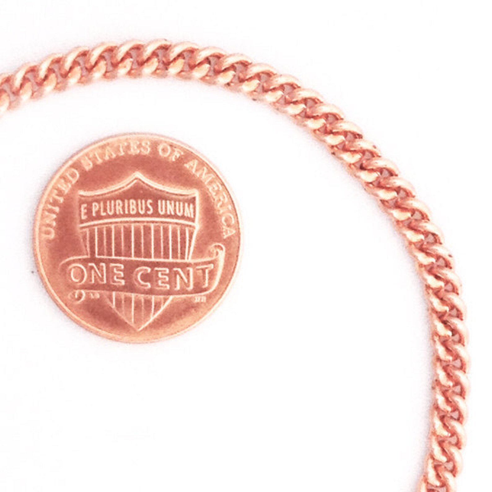Solid Copper Cuban Curb Chain Necklace 18 Inches NC71 Fine 3mm Copper ...