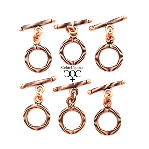 Bulk Pack Copper Clasp 23mm Toggle Jewelry Findings Set of 6 Medium ...