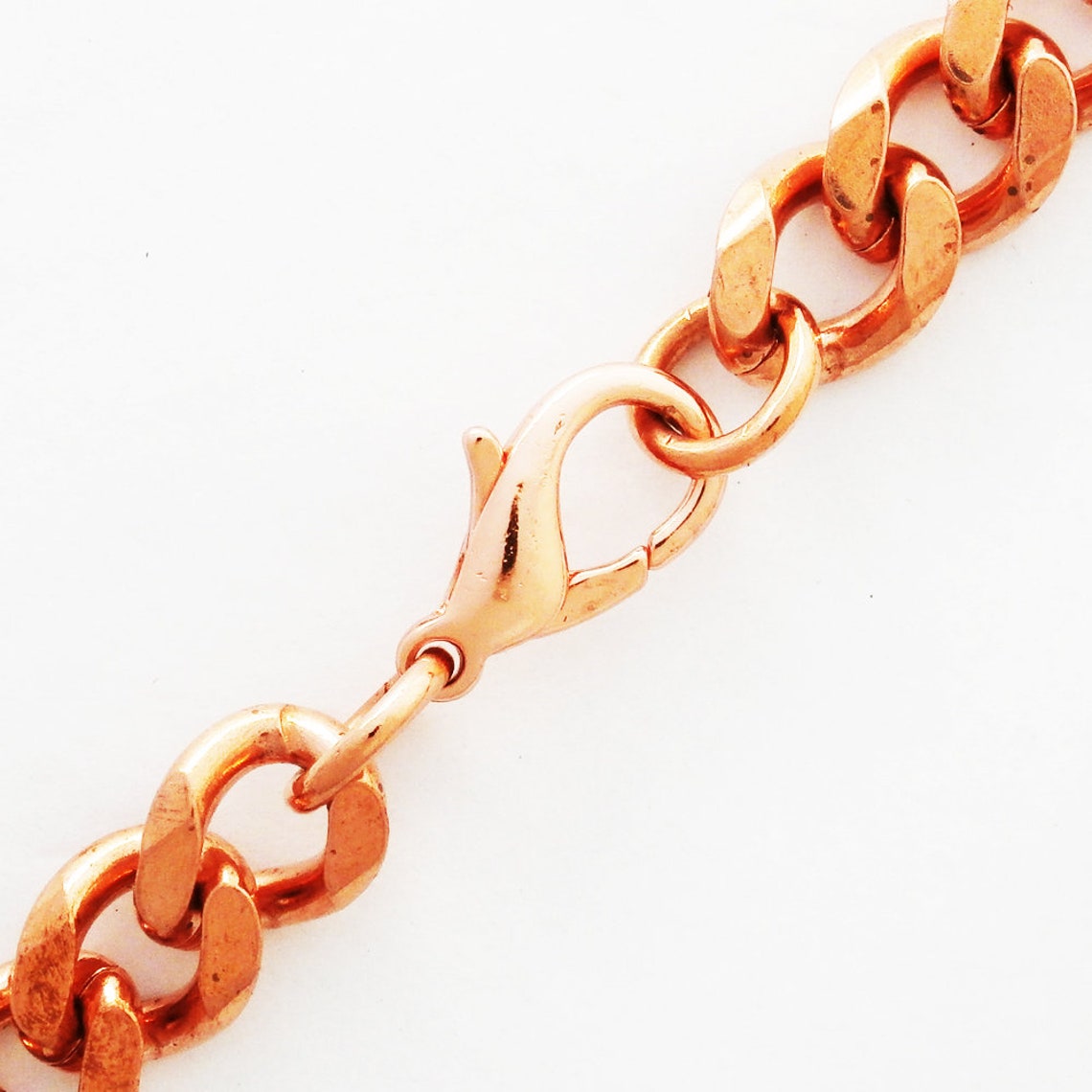 Solid Copper Necklace Chain Heavy Duty Cuban Curb Chain - Etsy