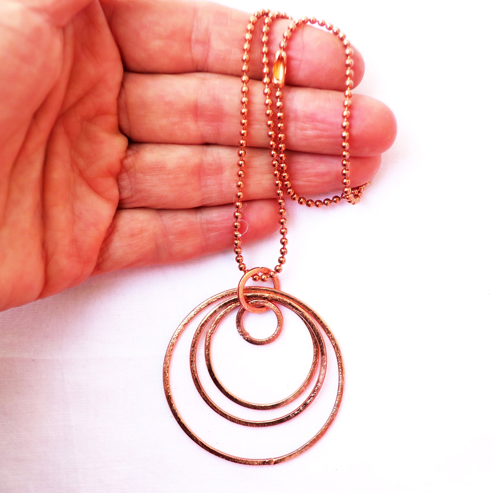 Solid Copper Necklace Chain Copper Bead Chain Necklace NC24 Fine 2.4 ...