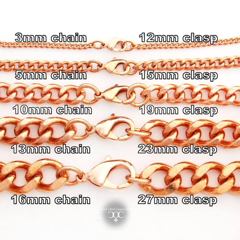 Bulk Copper Curb Chain 10mm Heavy Copper Chain by the Foot FC76 Copper ...