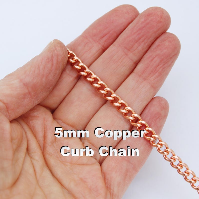 Bulk Copper Curb Chain 5mm Medium Copper Chain by the Foot FC72 Copper ...