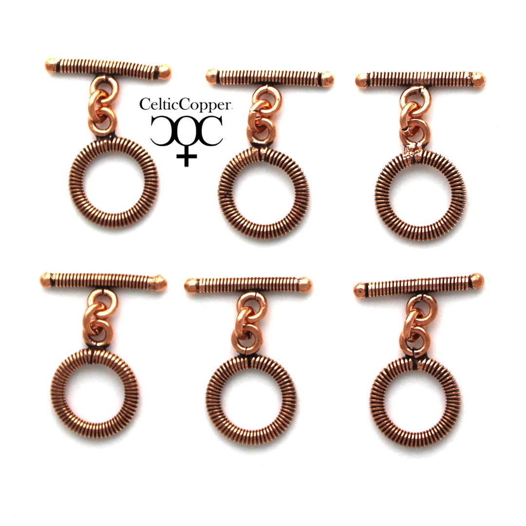 Bulk Pack Copper Clasp 23mm Toggle Jewelry Findings Set of 6 Medium ...