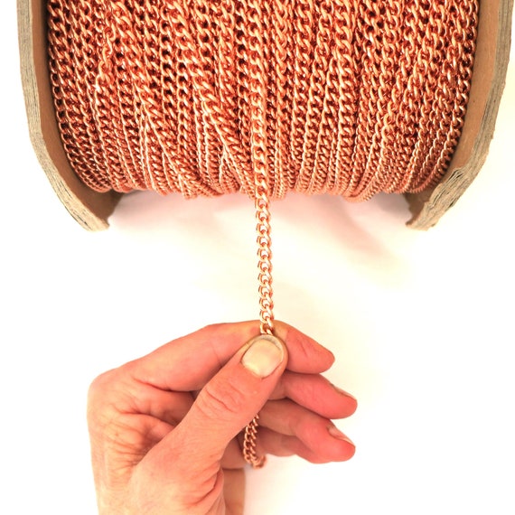 Bulk Copper Curb Chain 5mm Medium Copper Chain by the Foot - Etsy