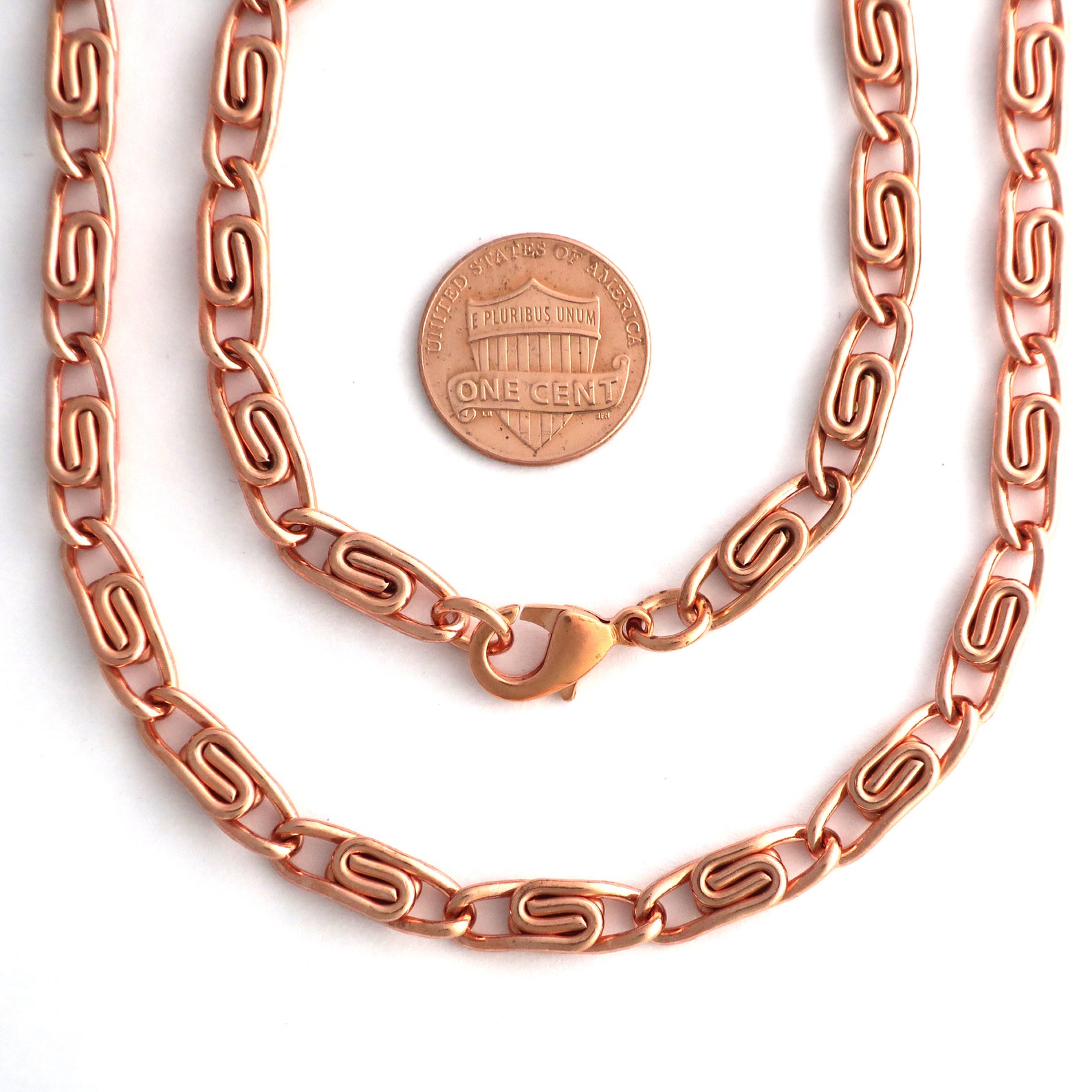Solid Copper Necklace Chain Celtic Scroll Chain Necklace NC66 Medium ...
