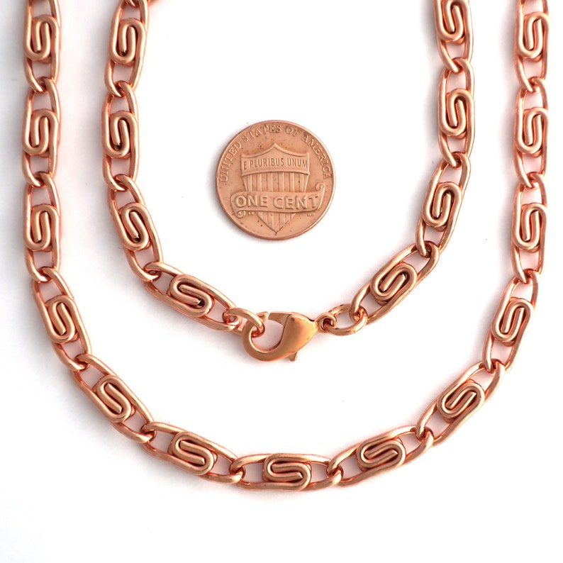 Solid Copper Necklace Chain Celtic Scroll Chain Necklace NC66 Medium ...