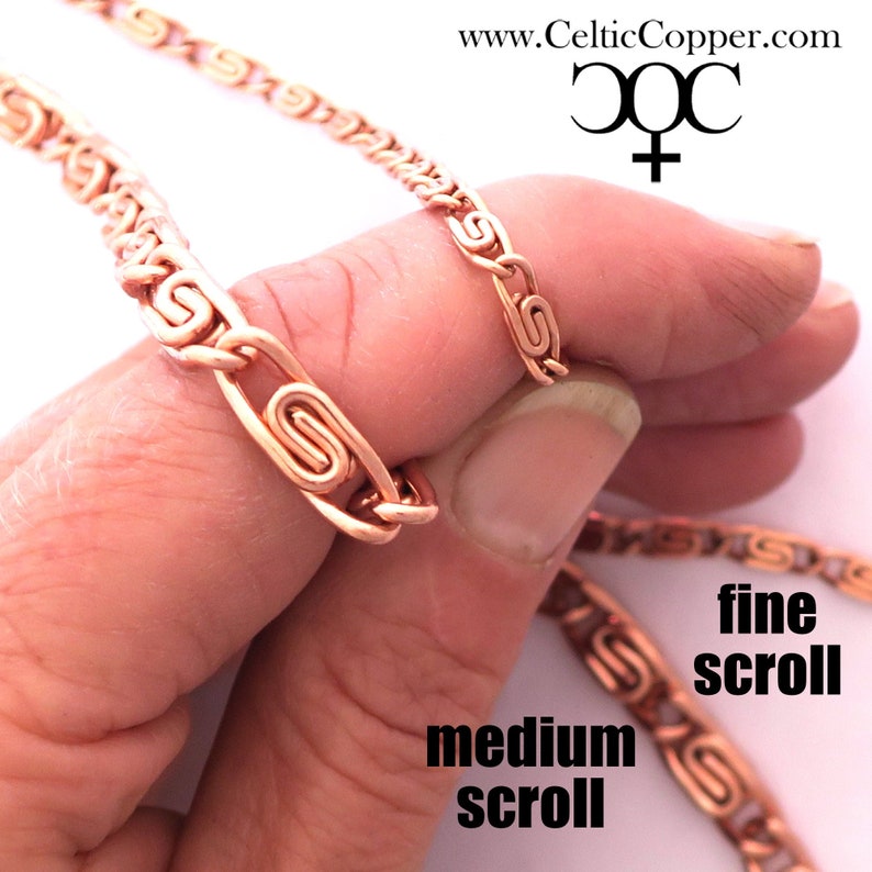 Custom Necklace Chain Solid Copper Celtic Scroll Chain - Etsy