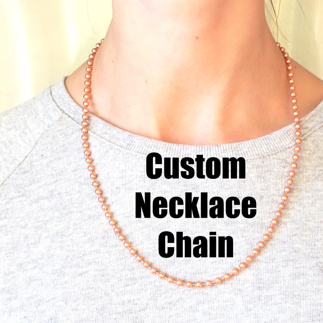 Custom Necklace Chain Solid Copper Bead Chain Necklace NC48M Medium ...