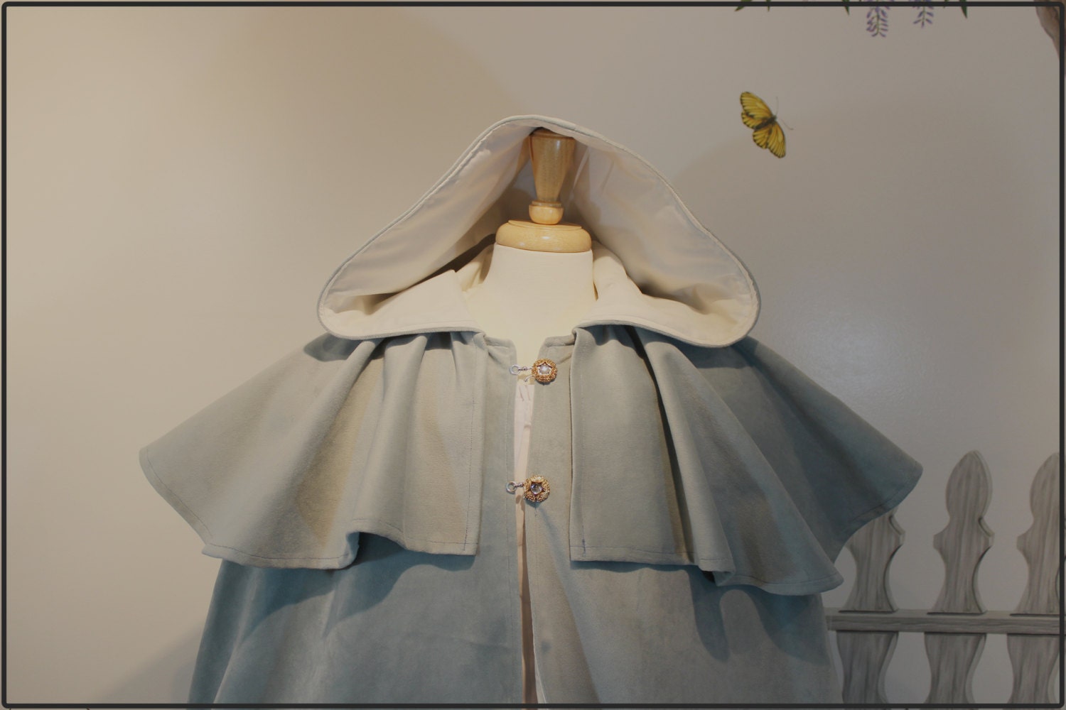 Velvet Blue Cape Cloak Capulet With Hood Full Length - Etsy