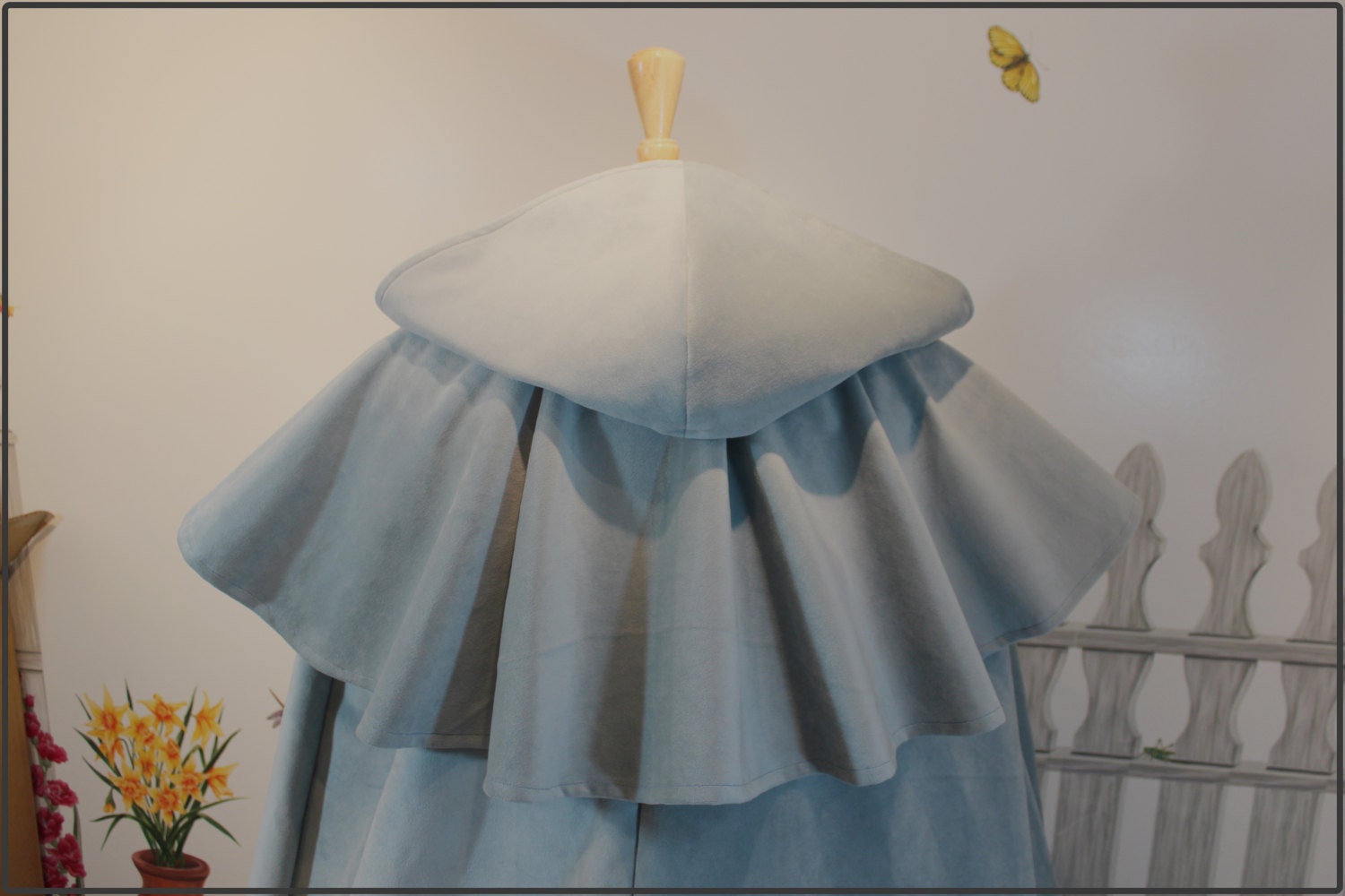 Velvet Blue Cape Cloak Capulet With Hood Full Length - Etsy