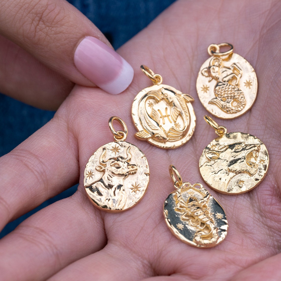 Gold Plated Zodiac Sign Star Charms Libra Charm Slide on - Etsy