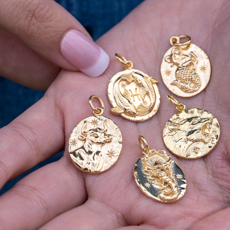 Gold Plated Zodiac Sign Star Charms Libra Charm Slide on - Etsy