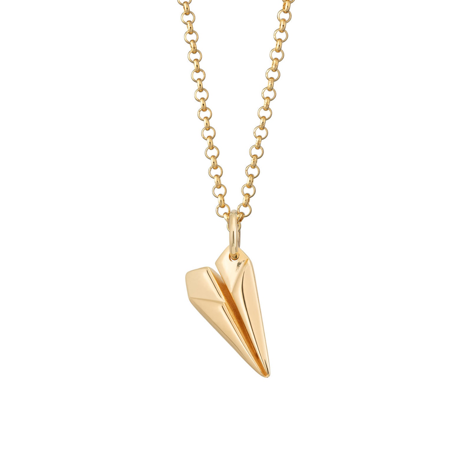 Gold Paper Plane Charm Necklace 1st Anniversary Gift Paper | Etsy