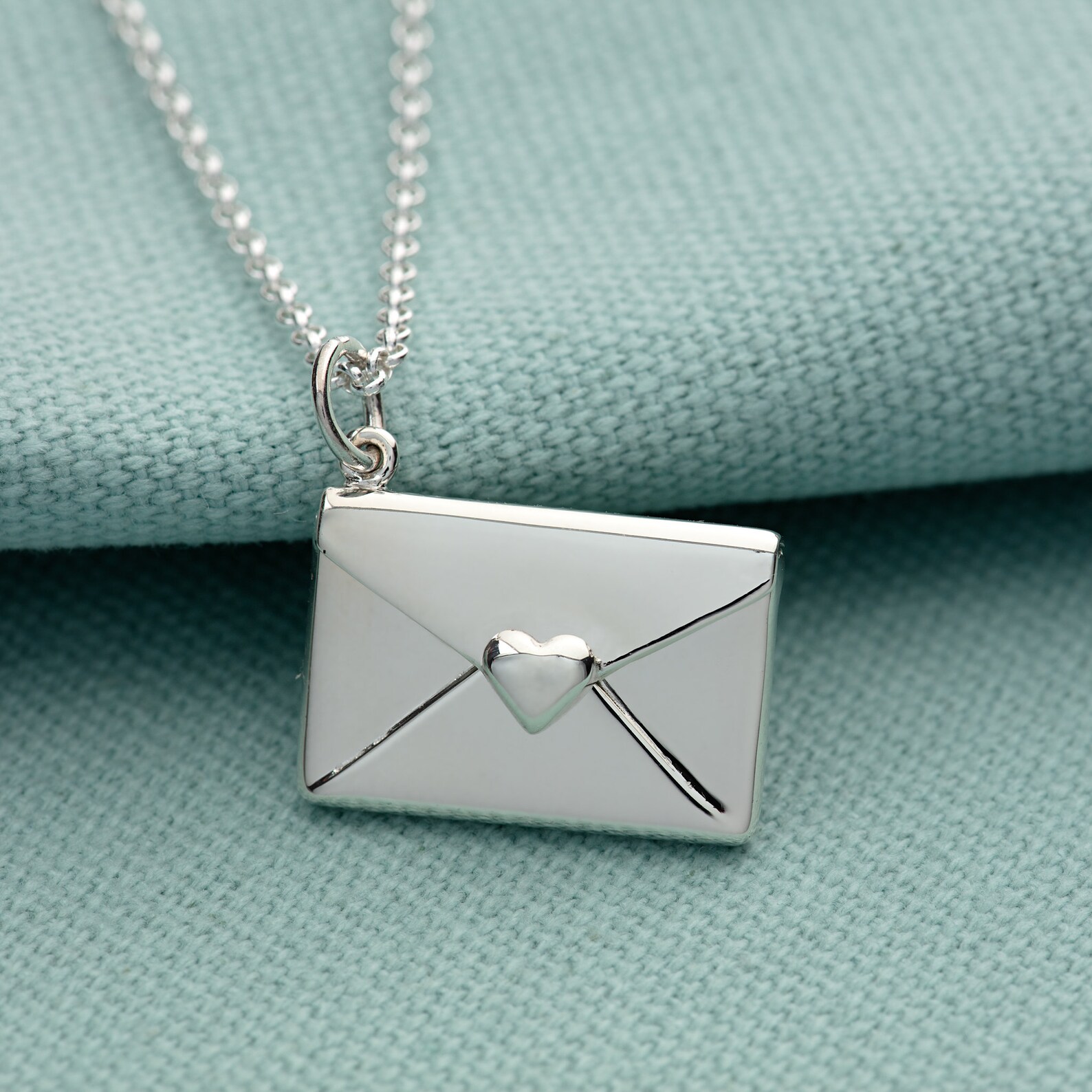 Personalised Silver Envelope Necklace With Engraved Insert - Etsy