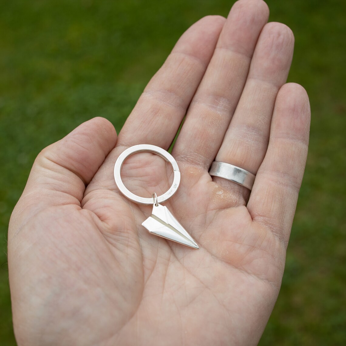 Sterling Silver Paper Plane Key Ring Airplane Keyring | Etsy