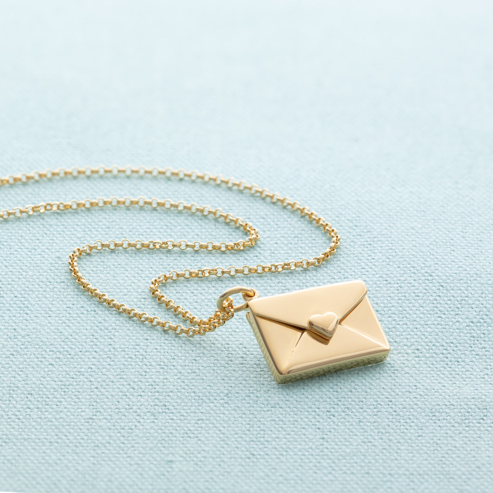 Personalised Gold Plated Envelope Necklace With Engraved | Etsy