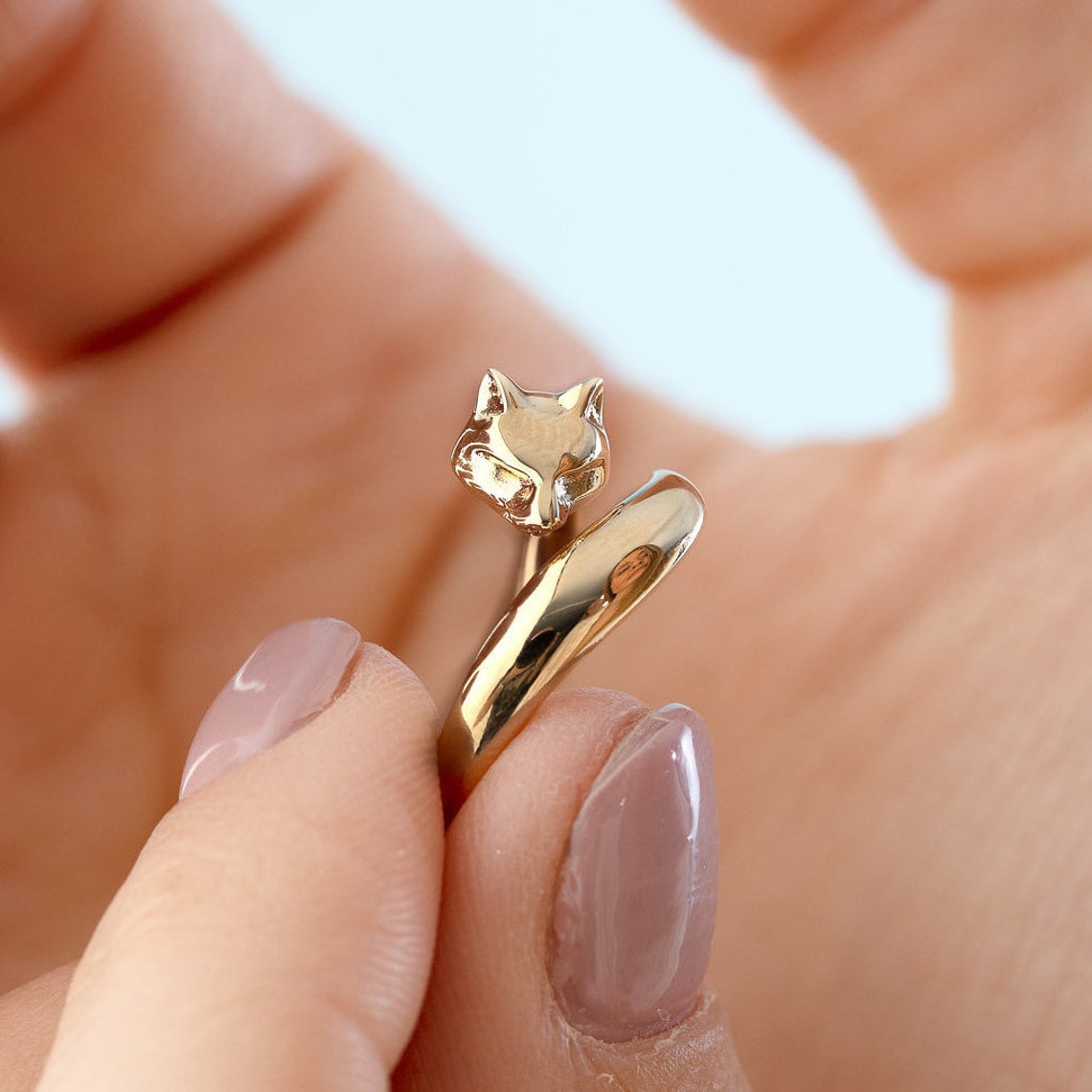 Adjustable Gold Plated Fox Ring Gold Plated Wrap Ring Open - Etsy