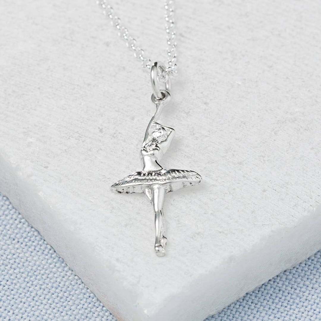 Sterling Silver Ballerina Charm Necklace, Gifts for Girls, Ballet Gift ...