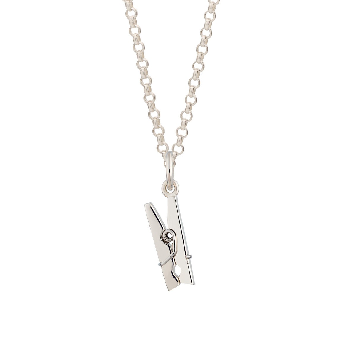 Sterling Silver Clothes Peg Charm Necklace Gifts for Her - Etsy