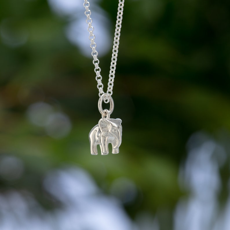 Sterling Silver Elephant Charm Necklace Good Luck Gift | Etsy