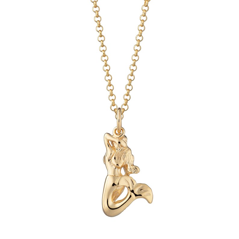 Gold Plated Mermaid Charm Necklace Mermaid Pendantlittle - Etsy