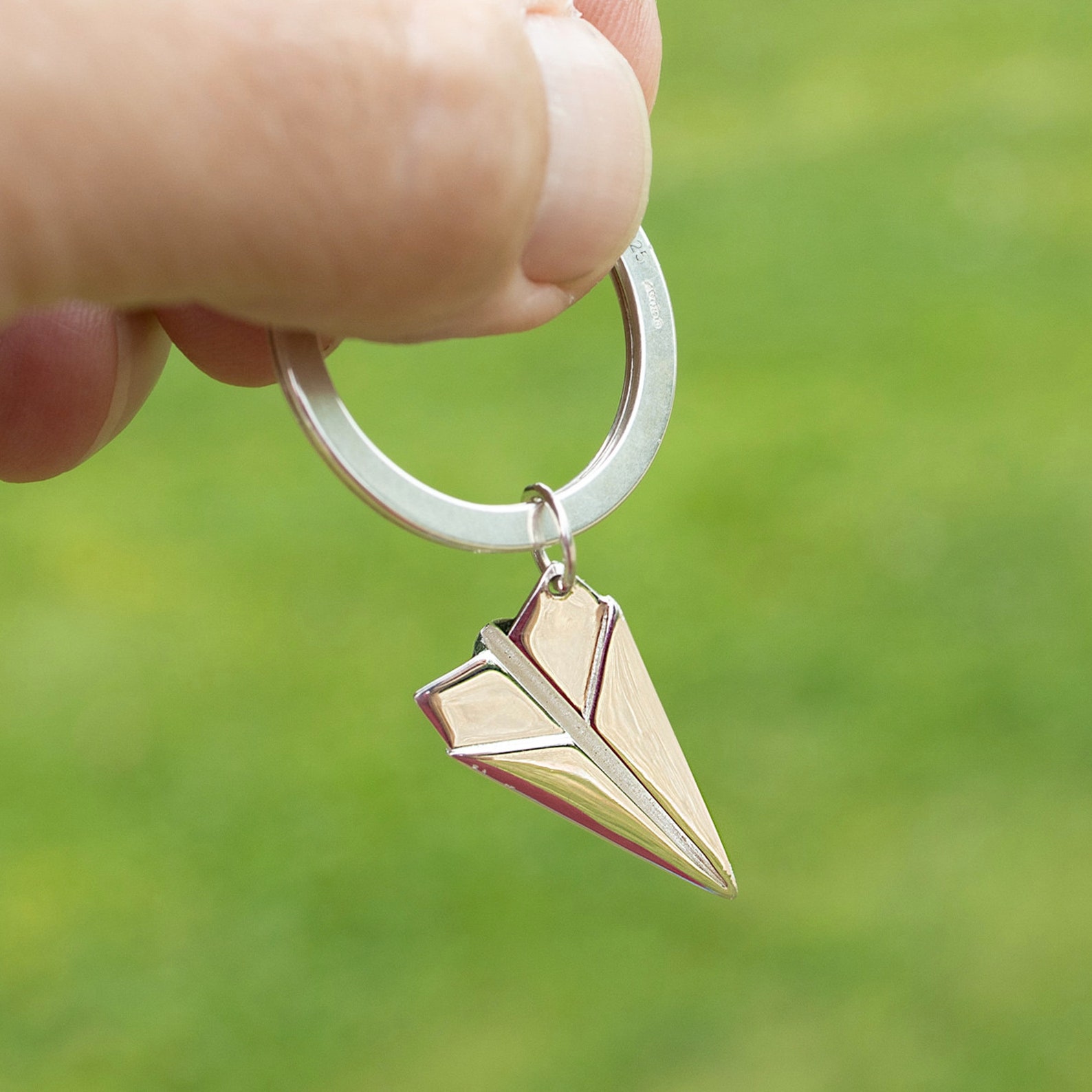 Sterling Silver Paper Plane Key Ring Airplane Keyring | Etsy