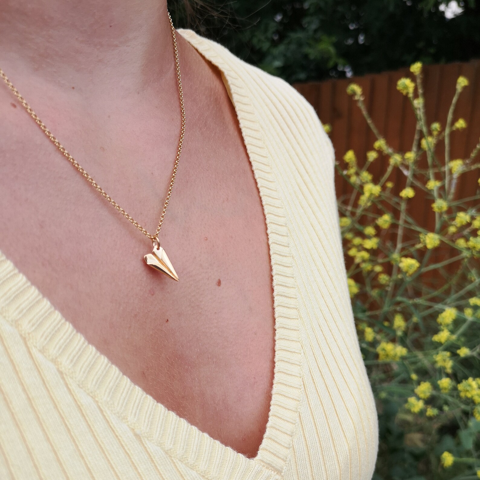Gold Paper Plane Charm Necklace 1st Anniversary Gift Paper | Etsy