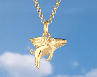 Gold Pig Necklace | Etsy