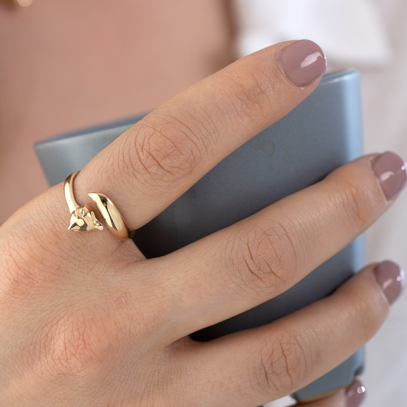 Adjustable Gold Plated Fox Ring Gold Plated Wrap Ring Open - Etsy