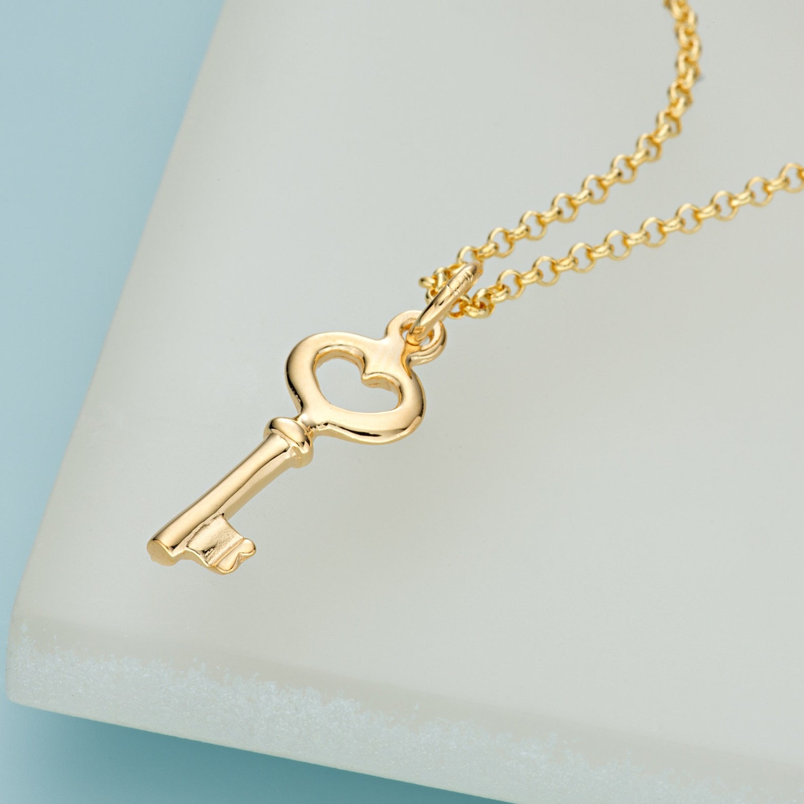 Gold Key Charm Necklace Key to My Heart New Home Gift Gifts for Her Key ...