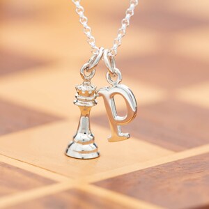 Sterling Silver Chess Piece Charm Necklace Chess Pendant Chess Necklace ...