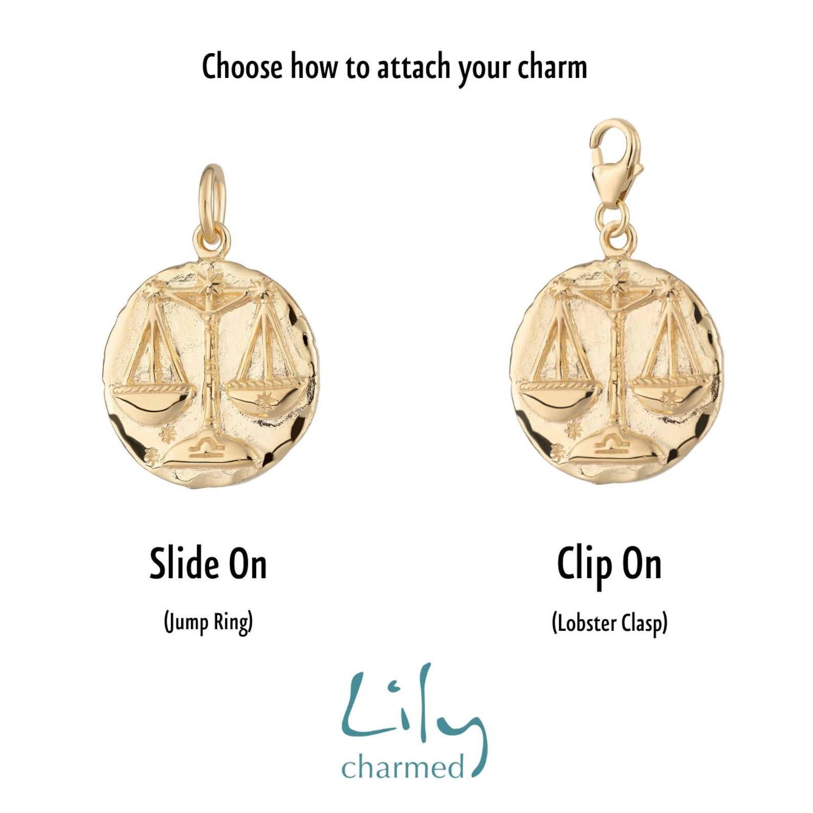 Gold Plated Zodiac Sign Star Charms Libra Charm Slide on - Etsy