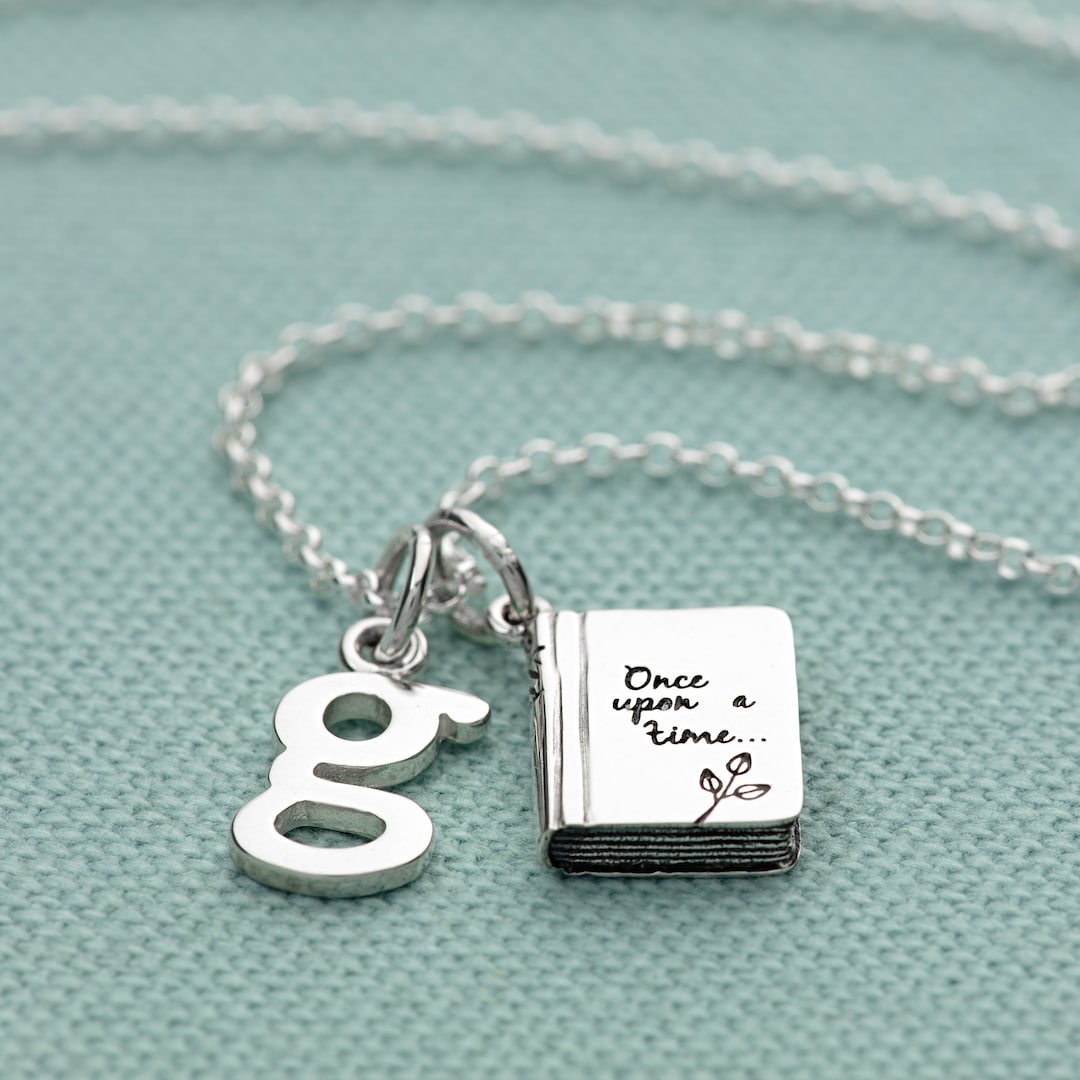 Sterling Silver Story Book Necklace Silver Book Pendant - Etsy