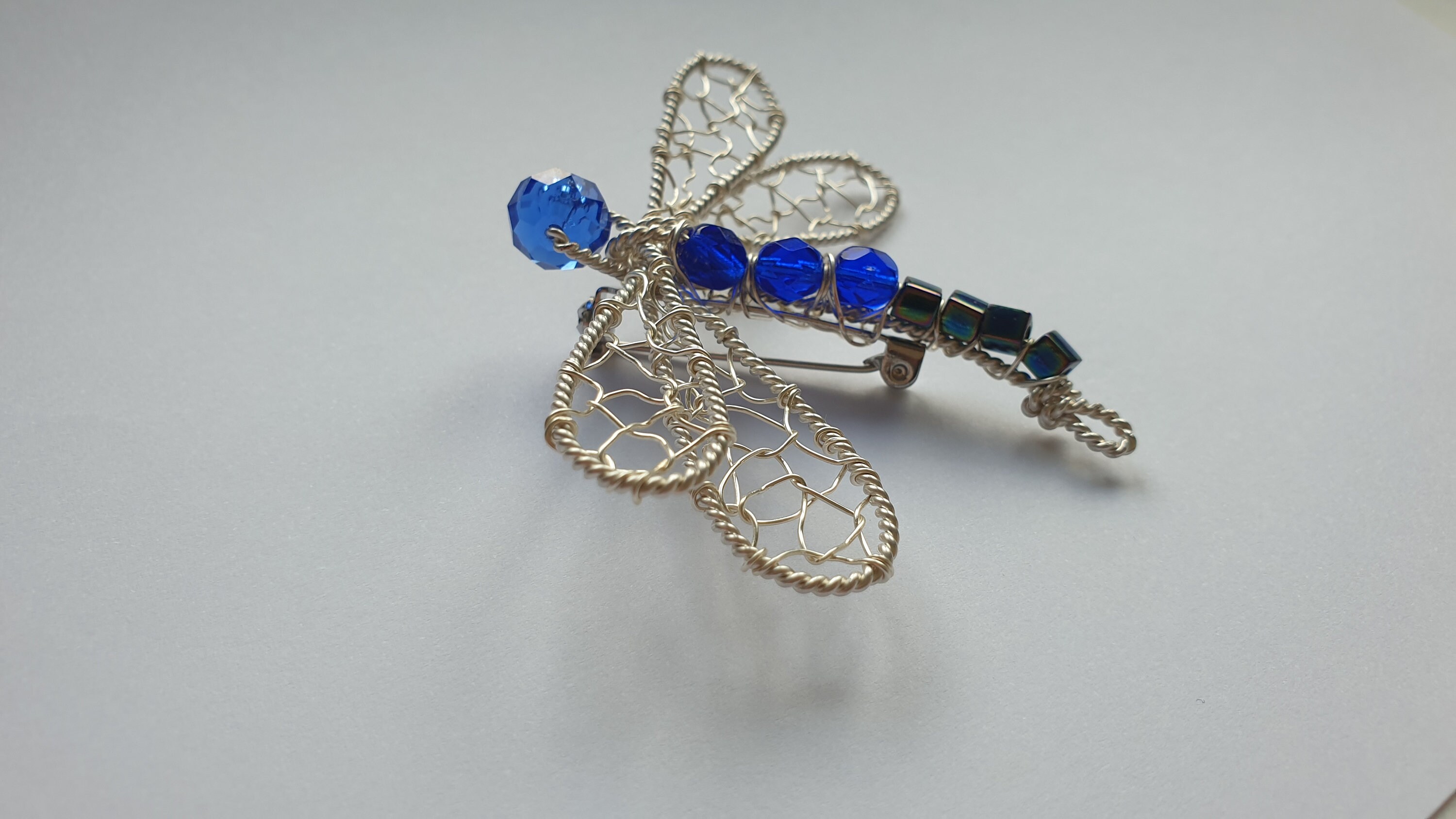 Summer Brooch. Big Dragonfly Brooch. Statement Dragonfly Pin. Something Blue Brooch. Dragonfly ...