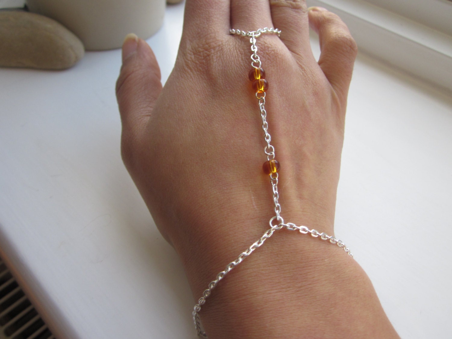 Slave bracelet silver hand chain hand jewellery finger | Etsy