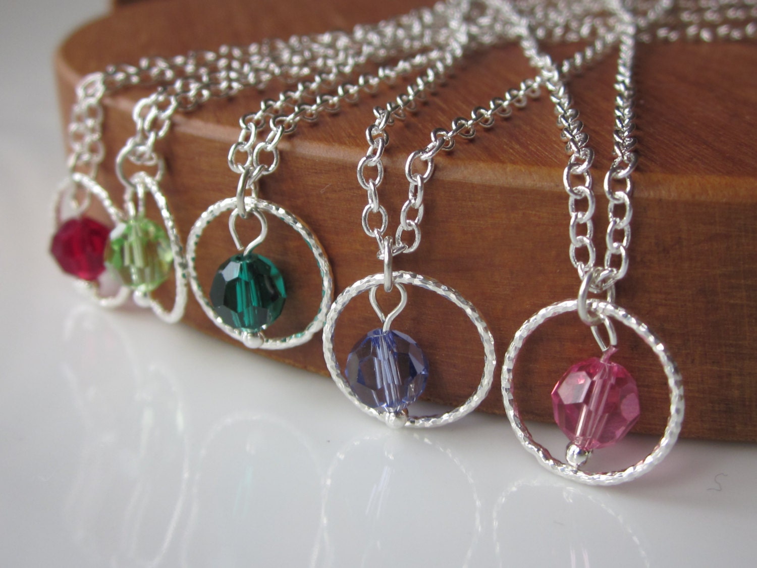 Birthstone necklace silver necklace personalised eternity | Etsy