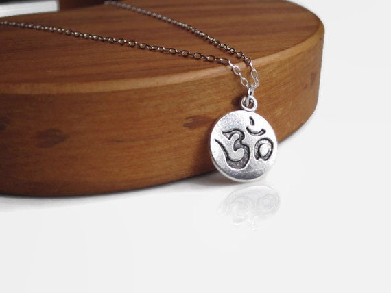 Ohm Necklace Ohm Locket Silver Pendant Long Chain Necklace | Etsy