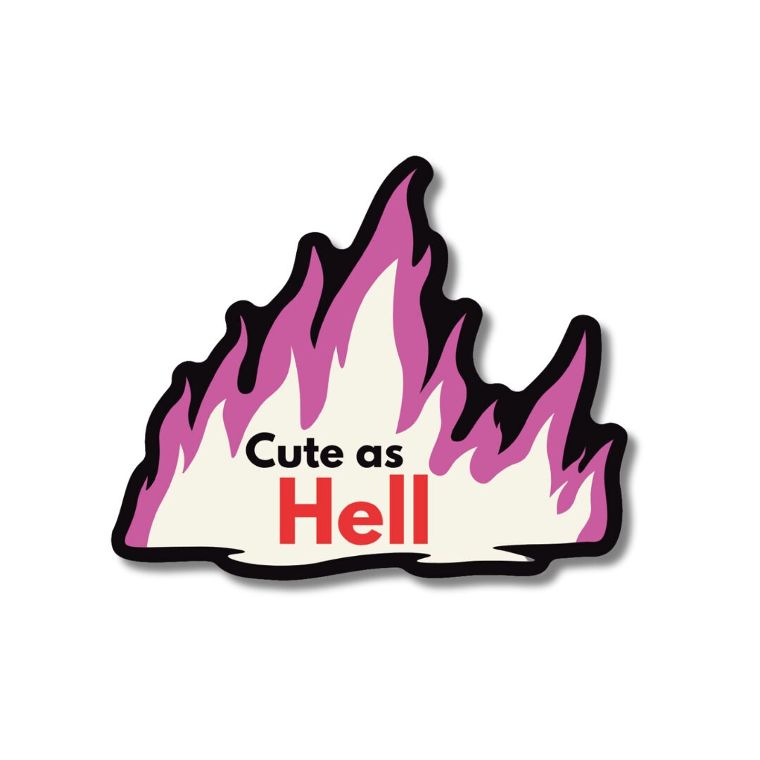 Cute as Hell Die Cut Vinyl Sticker | Weatherproof Glossy Funny Car ...