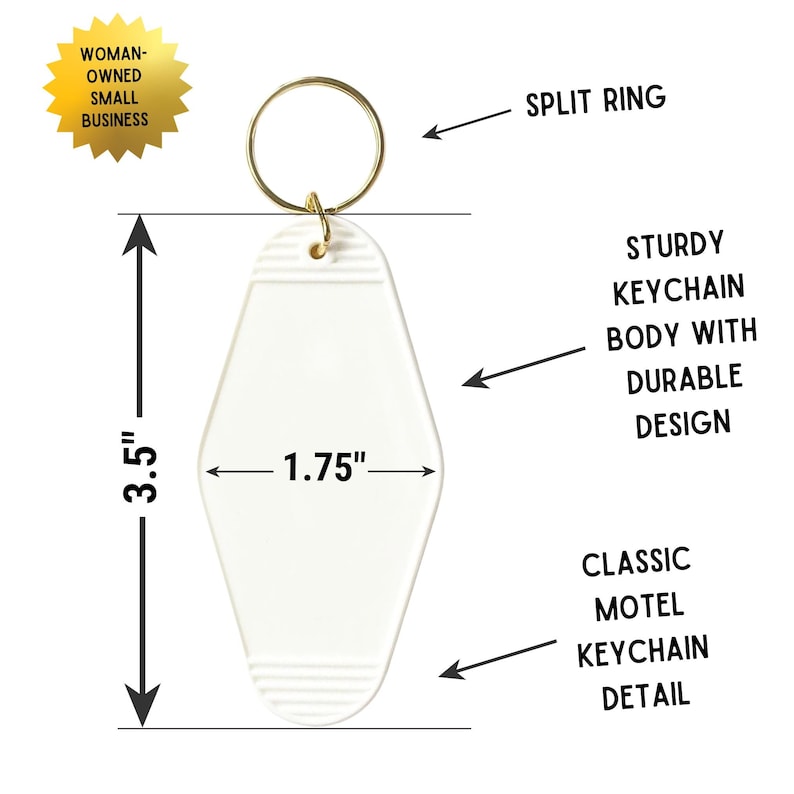 Eat Hot Chip and Lie Motel Style Keychain in White | Classic Hotel ...
