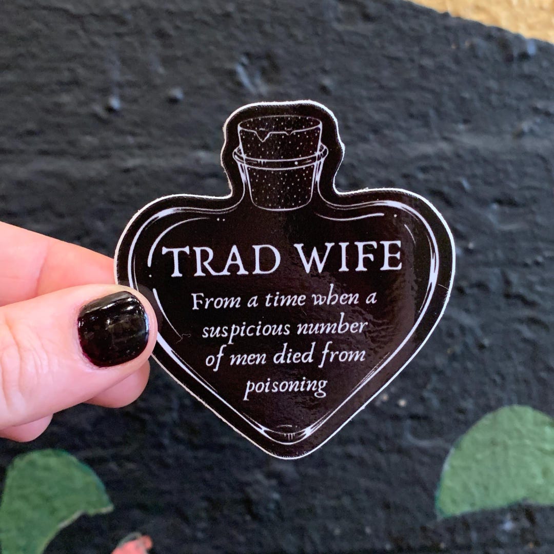 SATIRE Trad Wife Poison Bottle Sticker | Vinyl Die Cut Decal Feminist ...