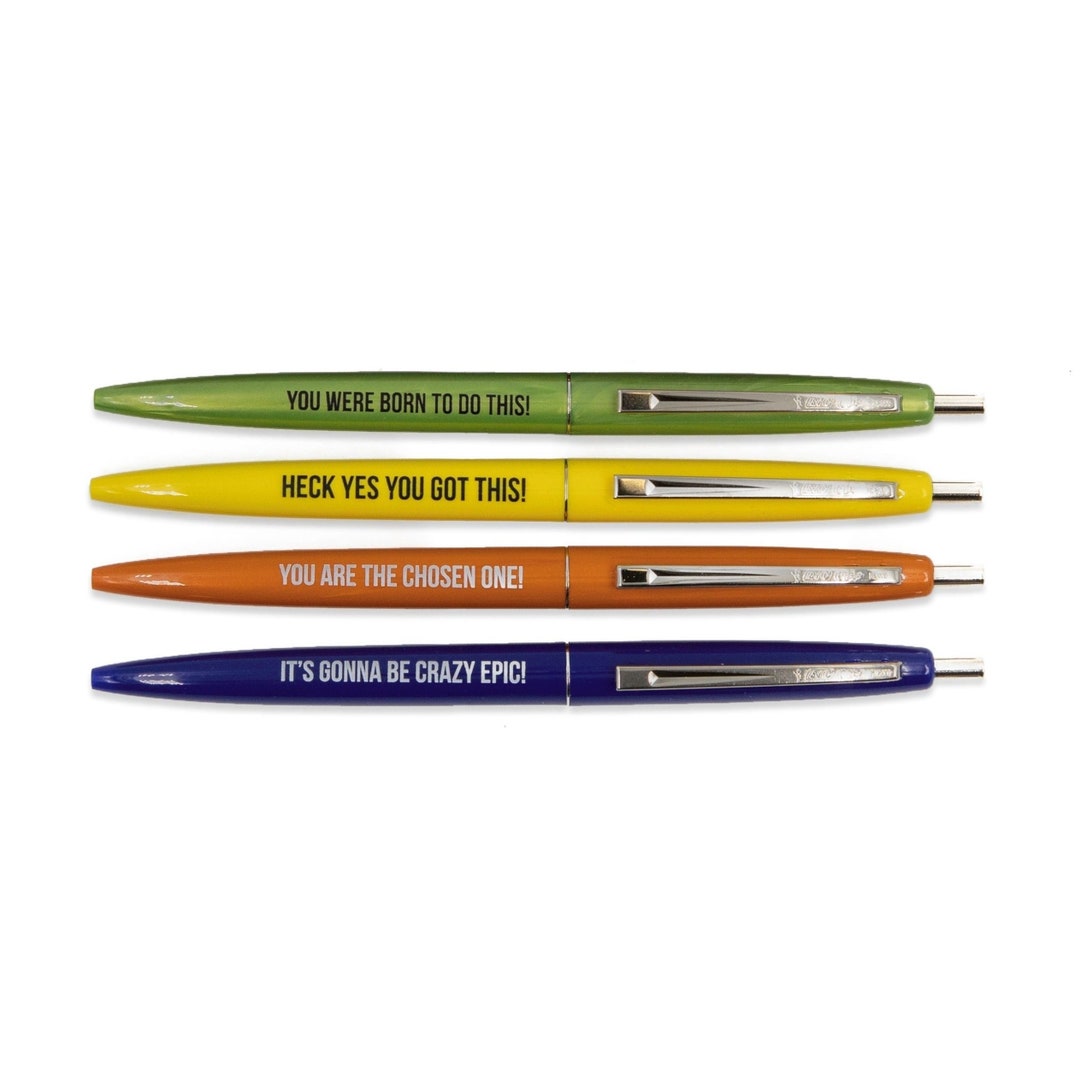 Ridiculously Motivational 4 Funny Pen Gift Set | Ballpoint Refillable ...