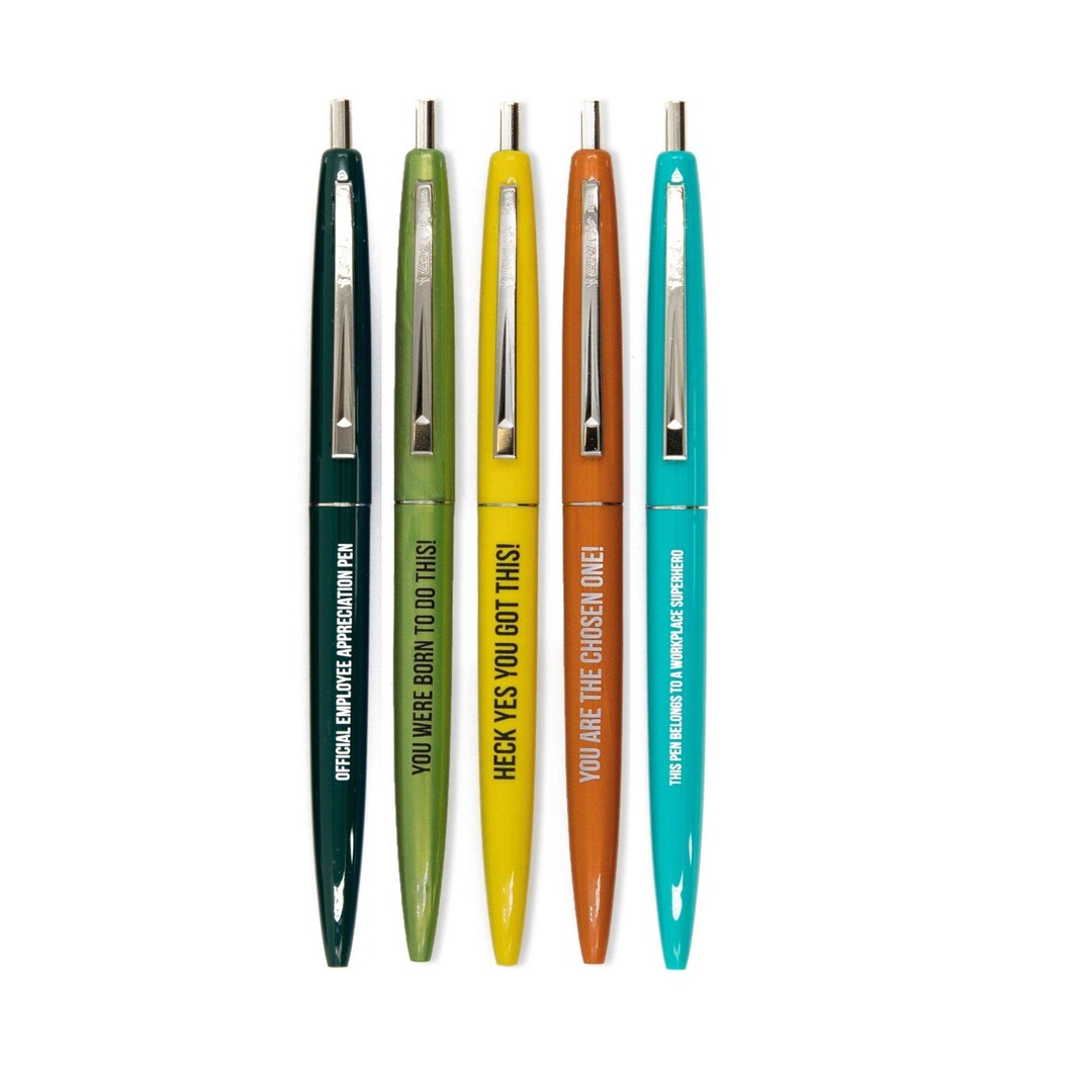 Employee Appreciation Pen Set | 5 Motivational Refillable Pens for ...
