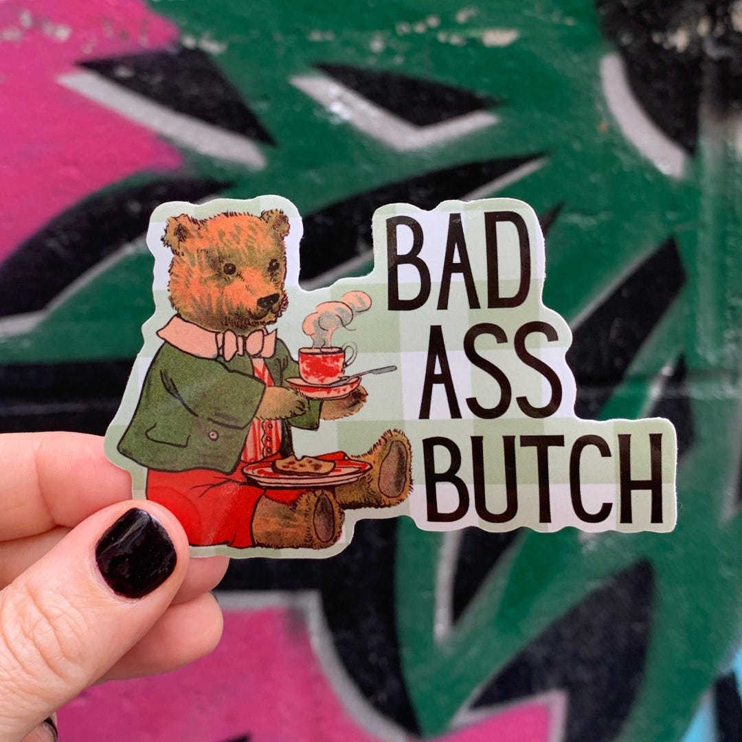 Badass Butch Vinyl Sticker LGBTQ Lesbian Gay Pride Teddy Bear ...