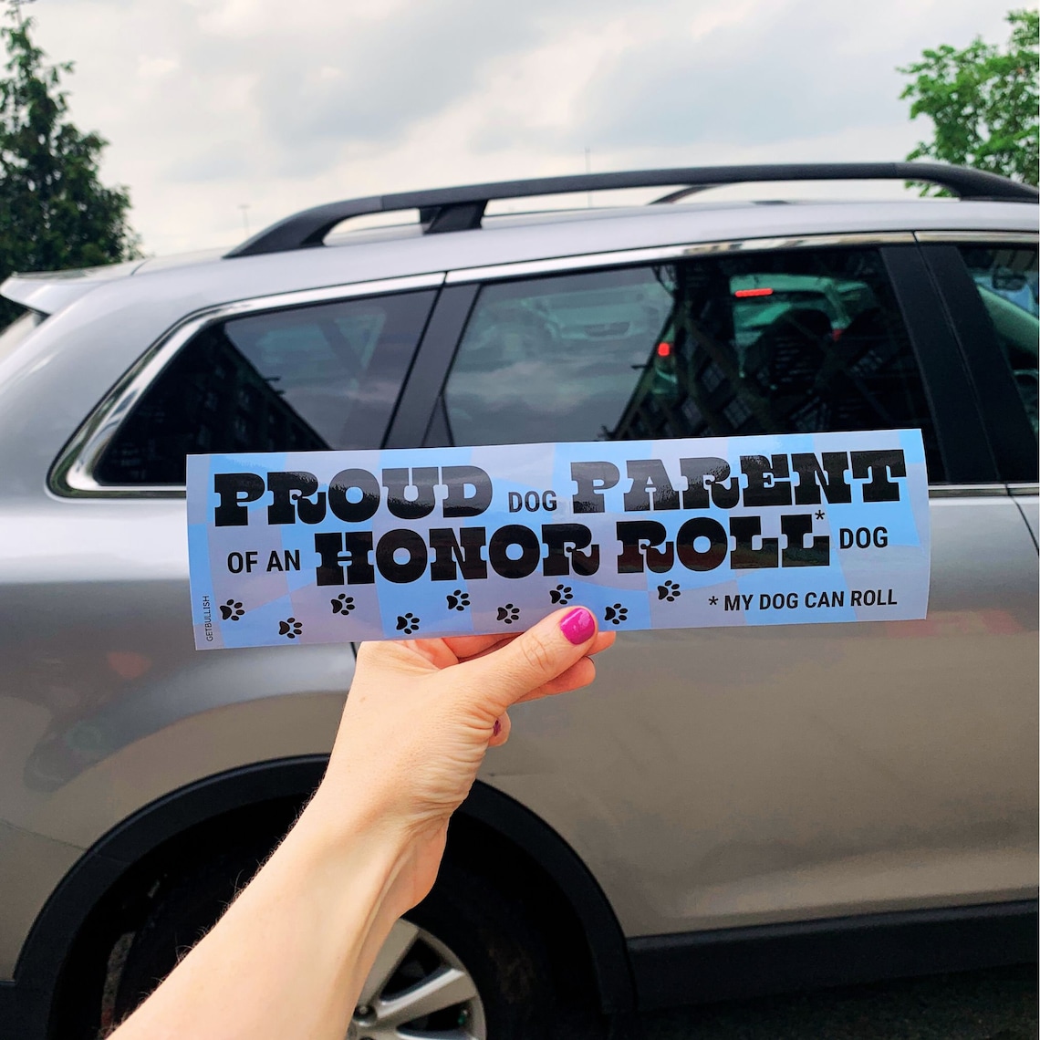 Honor Roll Dog Parent Bumper Sticker 11 X 3 Cute Checkered Gen Z Funny ...