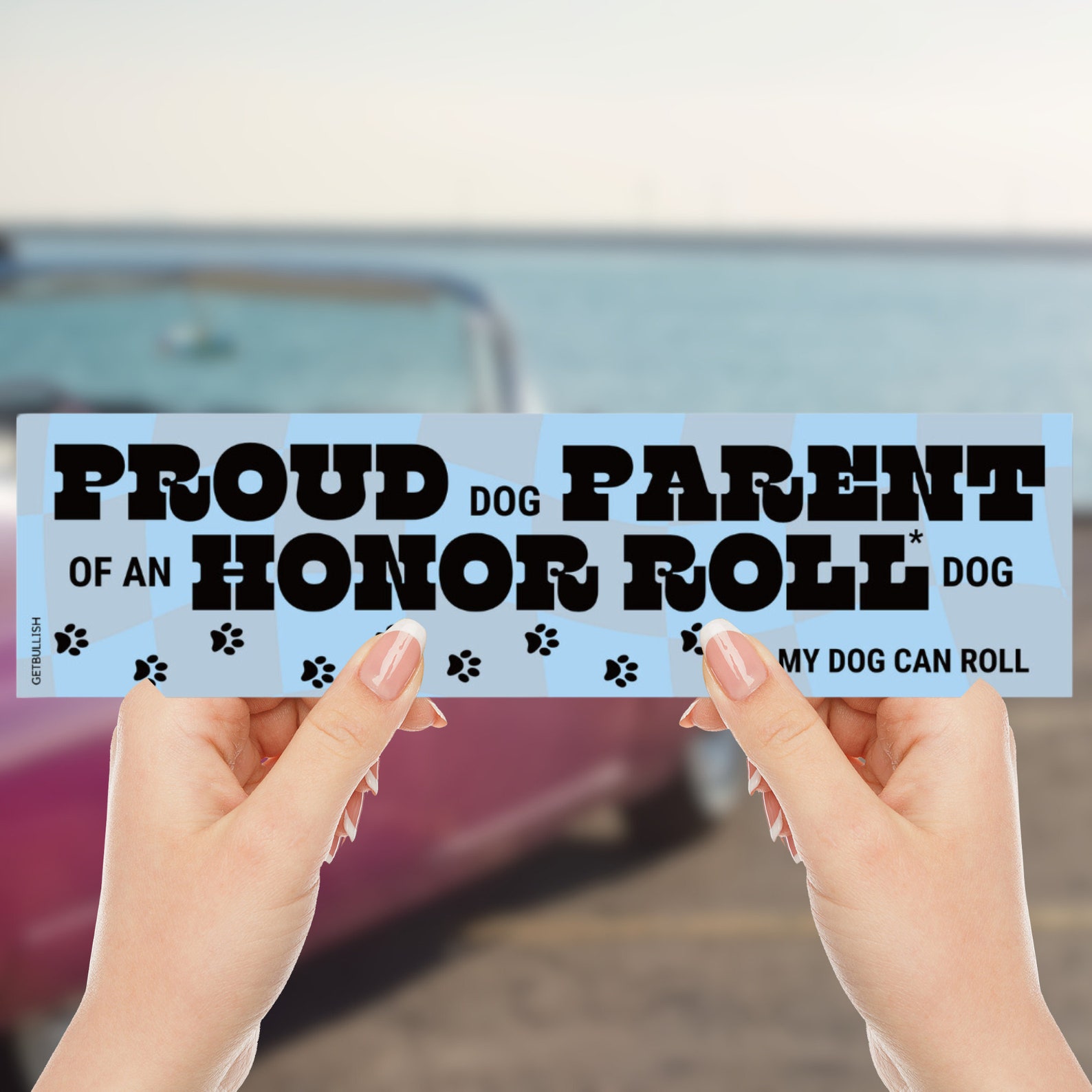 Honor Roll Dog Parent Bumper Sticker 11 X 3 Cute Checkered Gen Z Funny ...