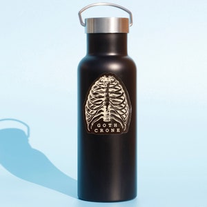 Goth Crone Sticker | Vinyl Die Cut Decal | Gothic Spooky Ribcage ...