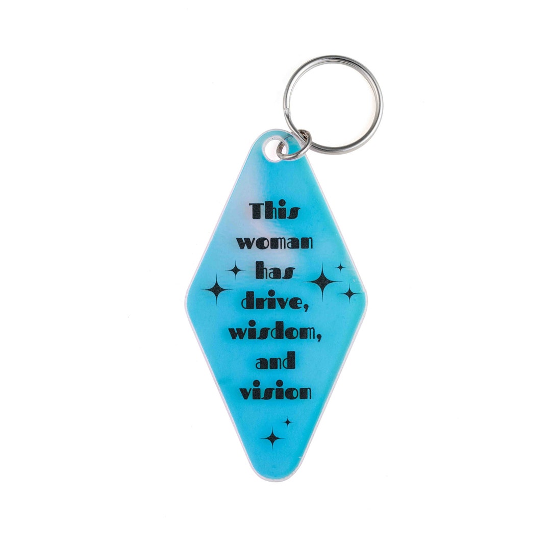 This Woman Has Drive Wisdom and Vision Iridescent Blue Purple Keychain | Gifts for Her, Retro ...