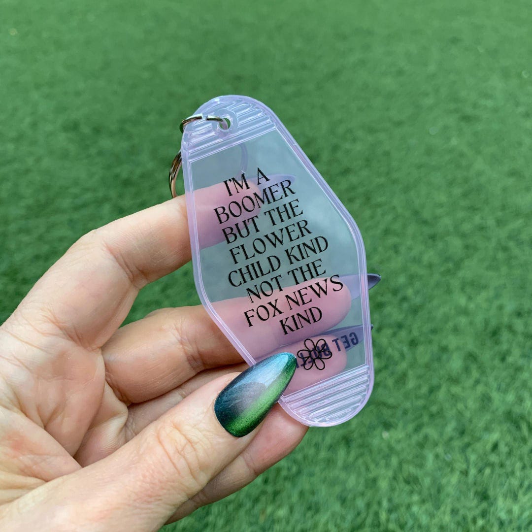 I’m a Boomer but Not the Fox News Kind Motel Style Keychain in ...