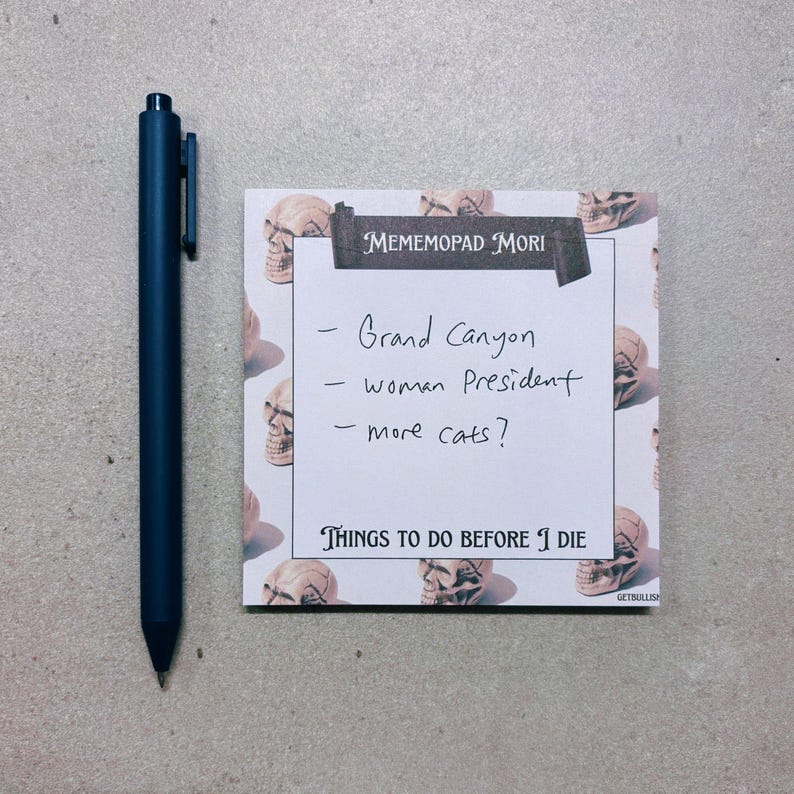 Mememopad Mori Gothic Jumbo Sticky Notes | Skull Spooky Notepad | 4" X ...