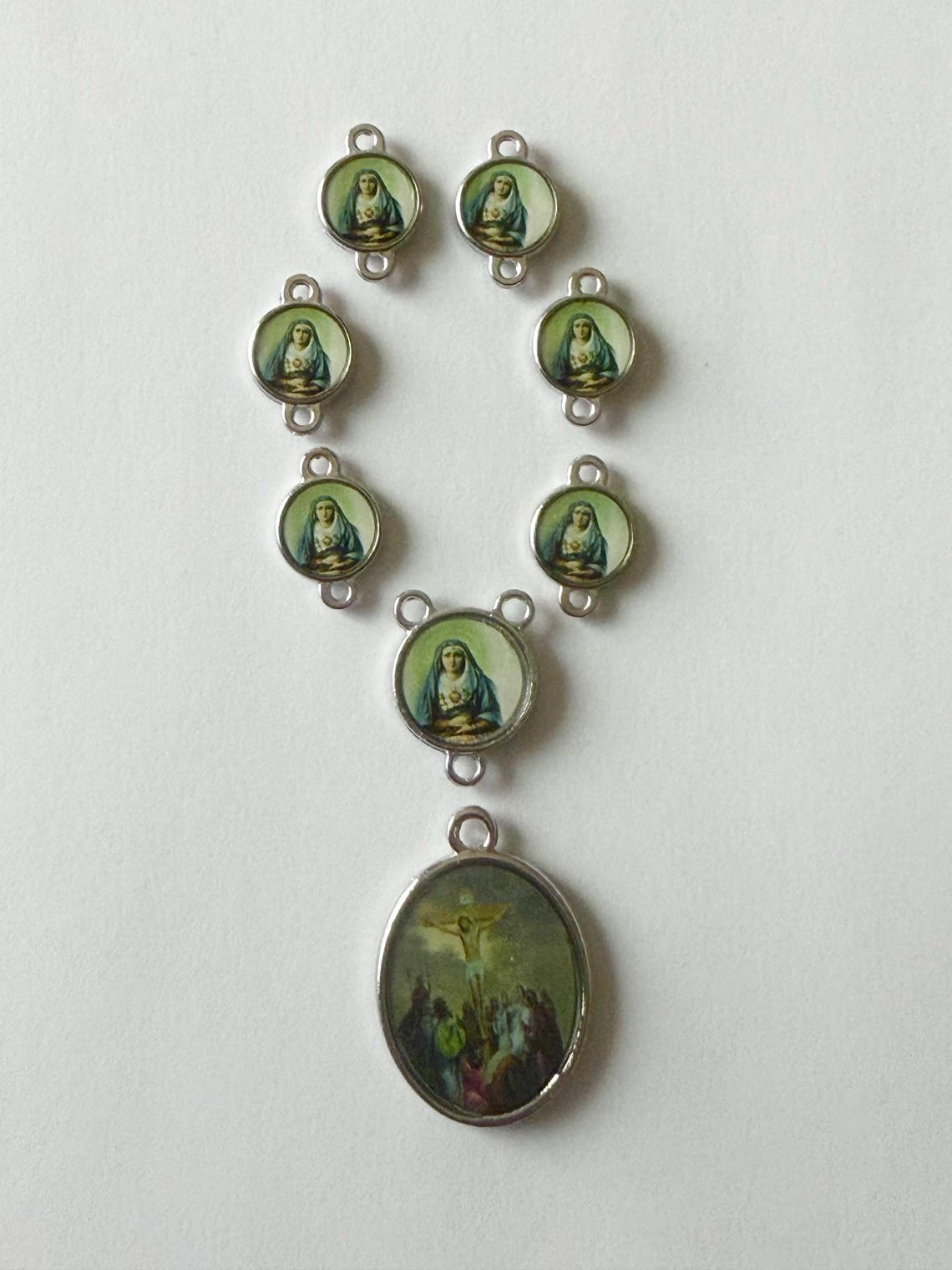 Seven Sorrows Siete Dolores of Mary Chaplet Parts Set - Etsy